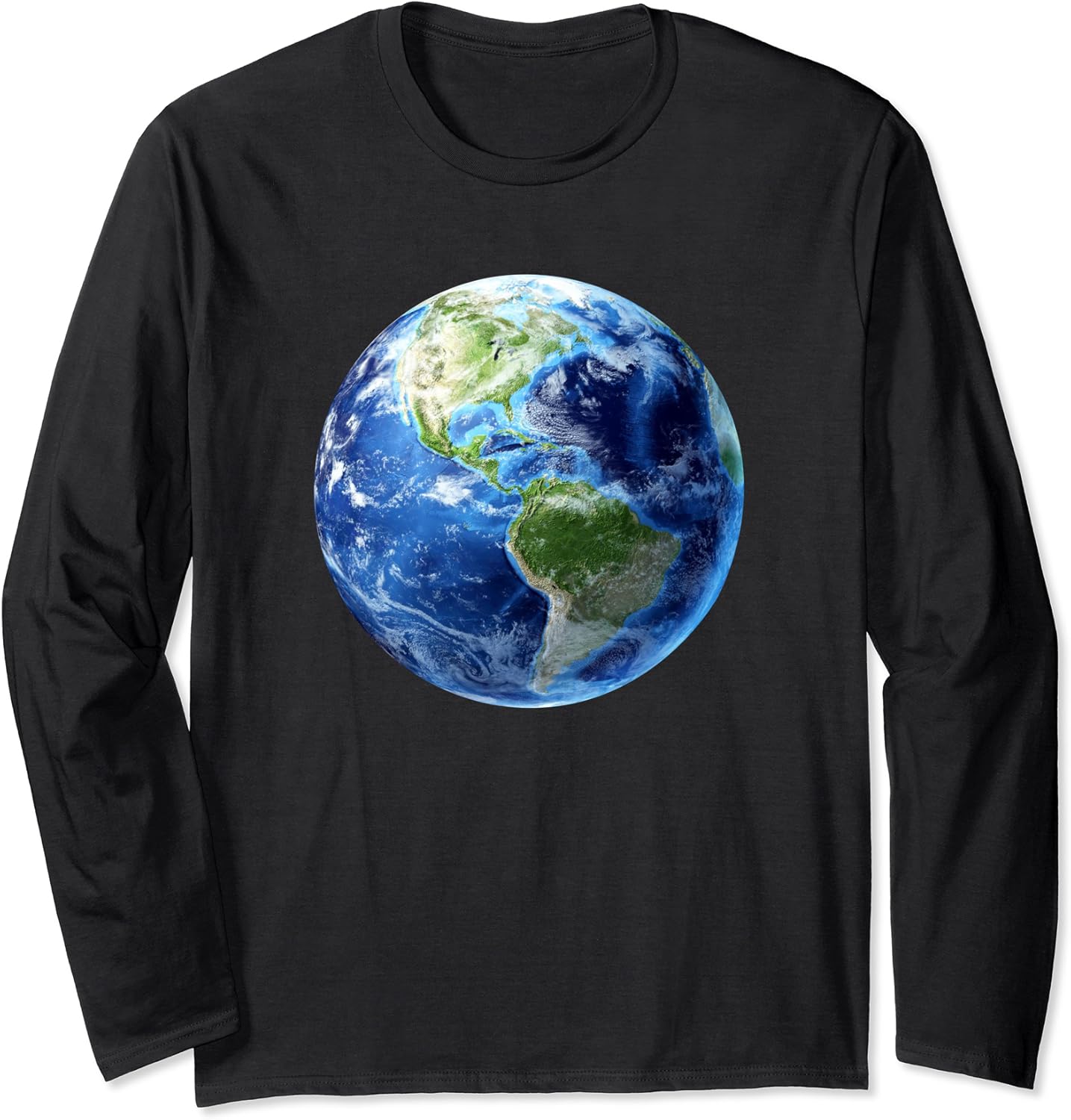 Planet Earth T-Shirt - Weltraum Ansicht der Welt Langarmshirt : Amazon.de: Fashion